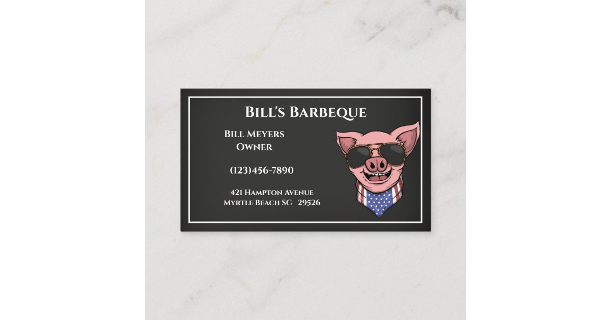 Chalkboard Barbecue Business Card | Zazzle
