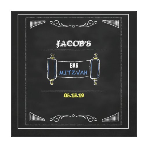 CHALKBOARD Bat Bar Mitzvah Sign In Board | Zazzle
