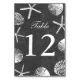 Chalkboard Beach Theme Seashells Table Numbers | Zazzle