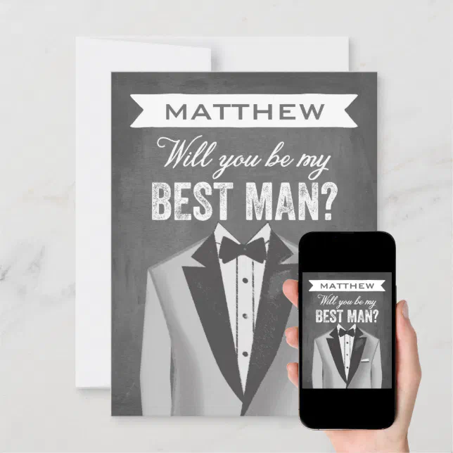 Chalkboard Best Man | Groomsman Invitation | Zazzle
