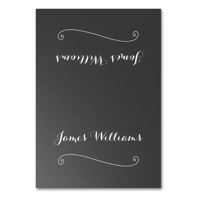 Chalkboard Black White Place Setting Cards | Zazzle