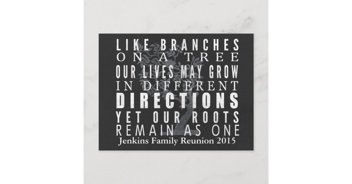Chalkboard Branches Tree Family Reunion Invitation | Zazzle