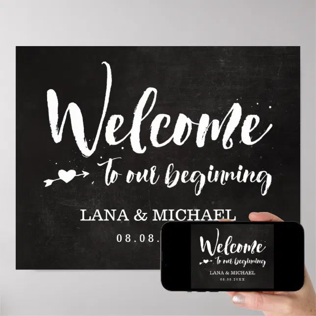 Chalkboard Brush Script Welcome Poster | Zazzle