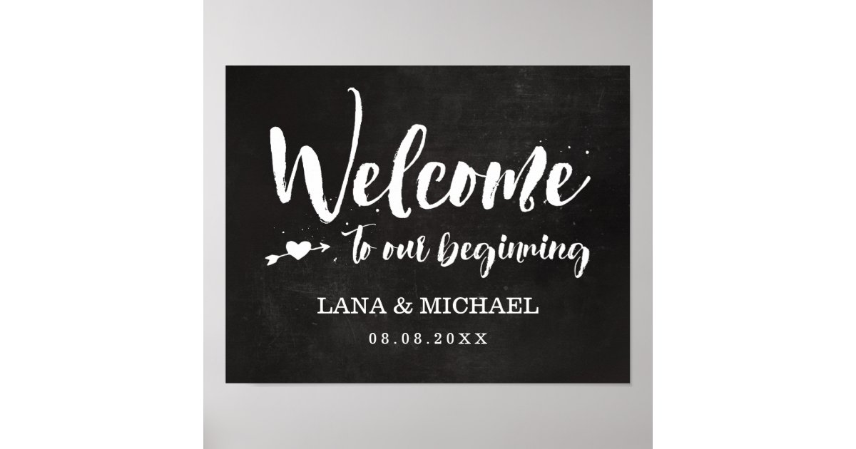 Chalkboard Brush Script Welcome Poster | Zazzle