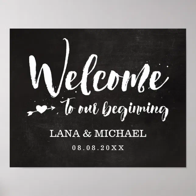 Chalkboard Brush Script Welcome Poster | Zazzle
