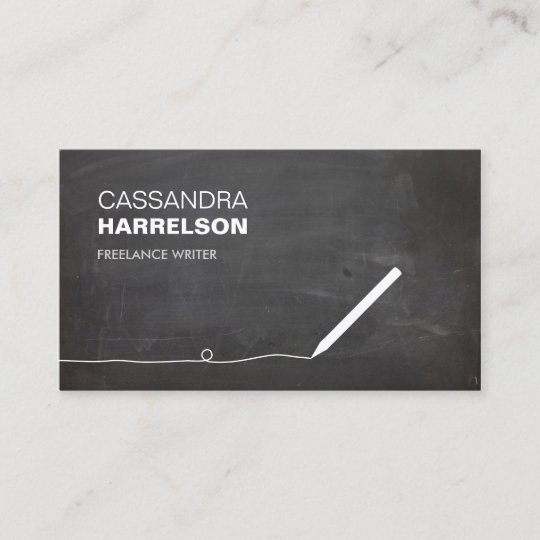 CHALKBOARD BUSINESS CARD FOR AUTHORS & WRITERS | Zazzle.com