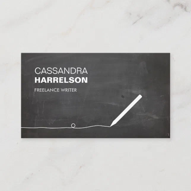 CHALKBOARD BUSINESS CARD FOR AUTHORS & WRITERS | Zazzle