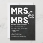 Chalkboard Chalk Mrs. & Mrs. Wedding Engagement Invitation | Zazzle