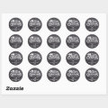 Chalkboard Christmas Black White Personalized Classic Round Sticker ...
