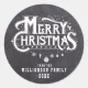 Chalkboard Christmas Black White Personalized Classic Round Sticker ...