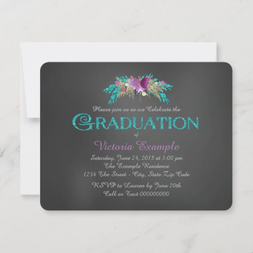 Chalkboard Class of 2015 Graduation Invitation | Zazzle