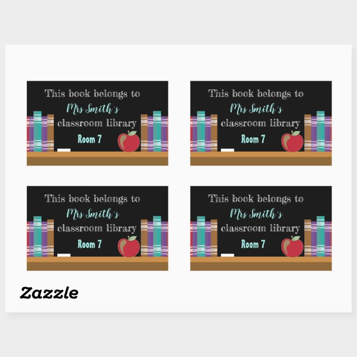 Chalkboard classroom library bookplates | Zazzle.com