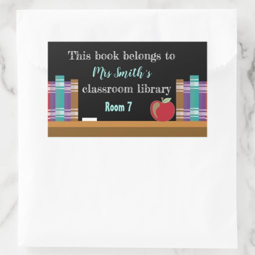 Chalkboard classroom library bookplates | Zazzle