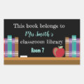Chalkboard classroom library bookplates | Zazzle