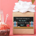 Chalkboard classroom library bookplates | Zazzle