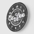 Chalkboard Coffee House Monogram Custom Large Clock | Zazzle