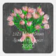 Chalkboard Coral Pink Tulips Address Label | Zazzle