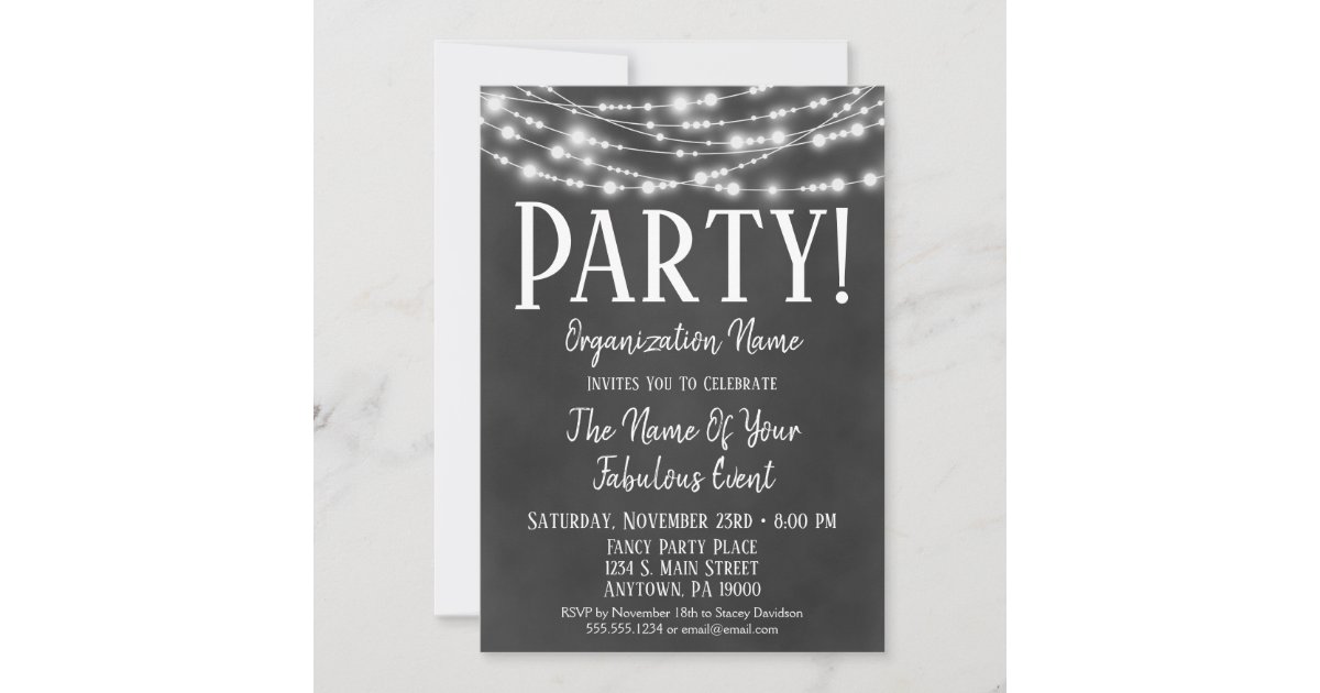 Chalkboard Corporate Party Invitation | Zazzle