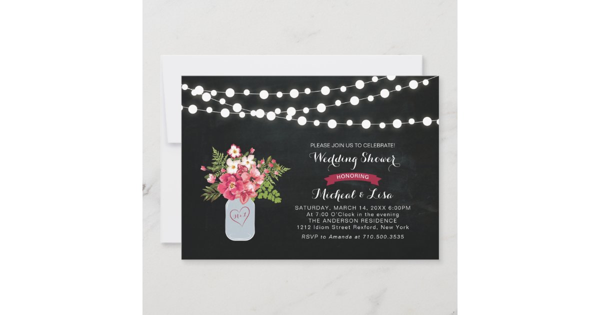 Chalkboard Couples Wedding Shower Invitation | Zazzle