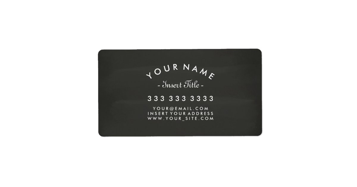 Chalkboard Curved Text Professional Business Label | Zazzle