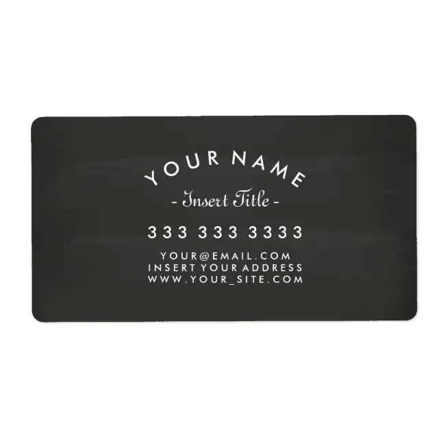 Chalkboard Curved Text Professional Business Label | Zazzle