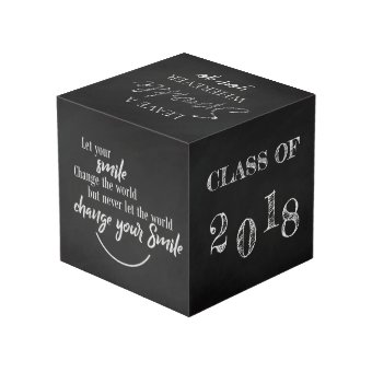 Chalkboard Custom Graduation Photo Cube | Zazzle