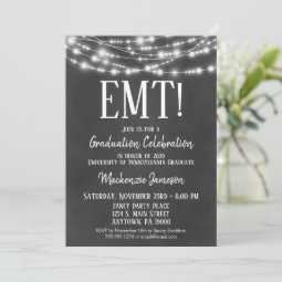 Chalkboard EMT Graduation Party Invitation | Zazzle