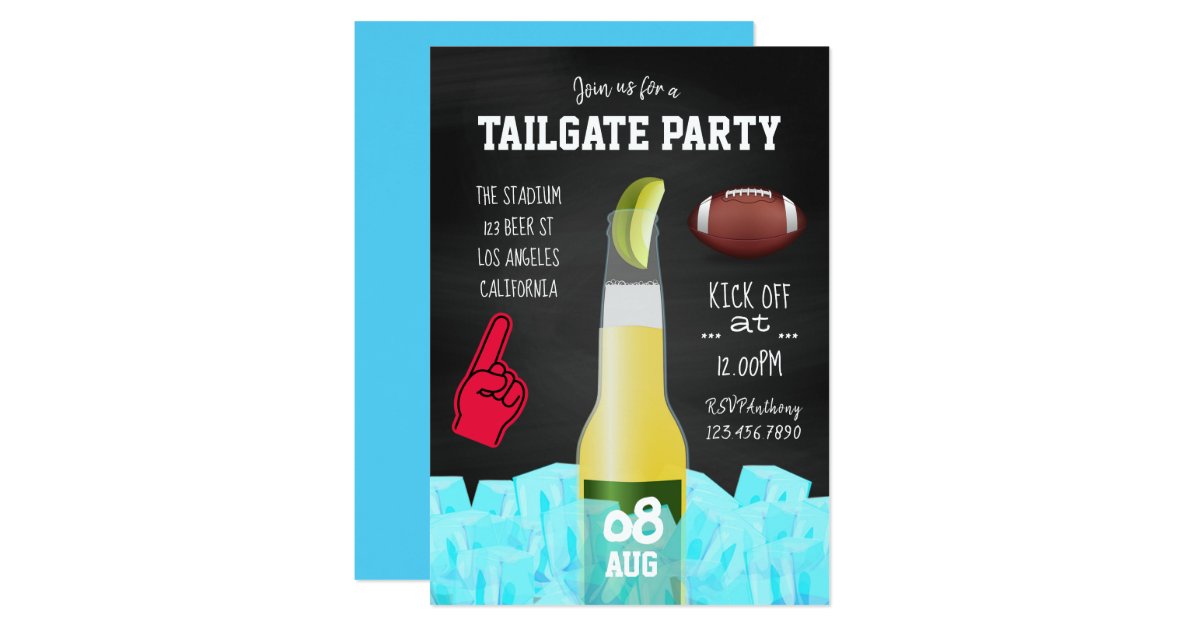 Chalkboard Football Tailgate Party Invitation | Zazzle.com
