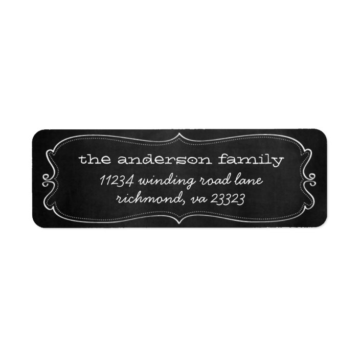 Chalkboard Frame Return Address Label | Zazzle.com