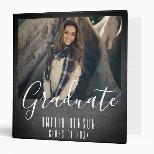 Chalkboard Graduate Graduation Photo Album 3 Ring Binder | Zazzle