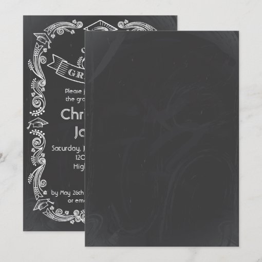 Chalkboard Graduation Invitation | Zazzle