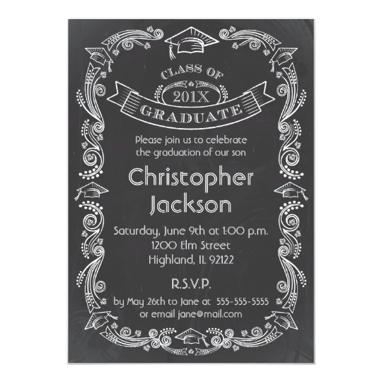 Chalkboard Graduation Invitation | Zazzle.com