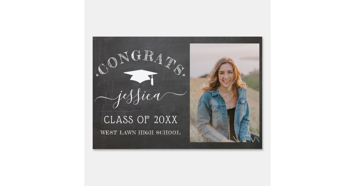 Chalkboard Graduation Yard Sign | Zazzle