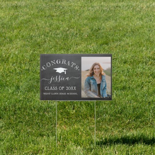 Chalkboard Graduation Yard Sign | Zazzle
