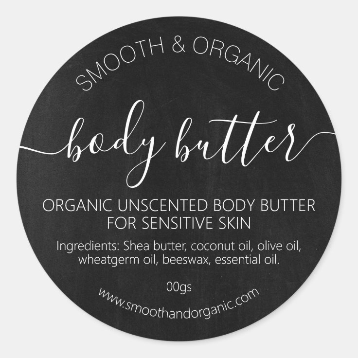 Chalkboard Handmade Body Lotion Scrub Butter Classic Round Sticker | Zazzle