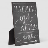 Chalkboard Happily Ever After Starts Here Sign Plaque | Zazzle