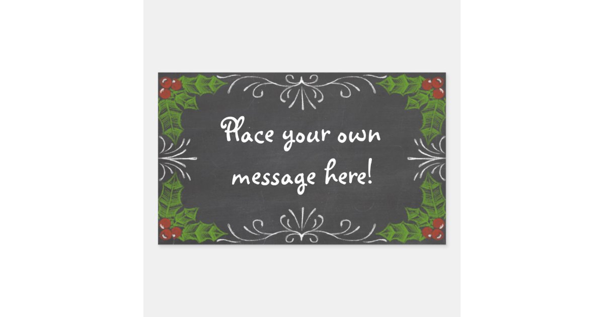 Chalkboard Happy Holidays Rectangular Sticker | Zazzle