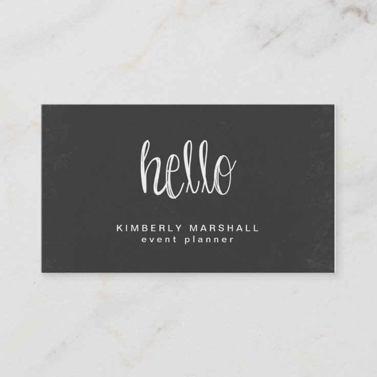 Chalkboard Hello Business Cards / Mint | Zazzle