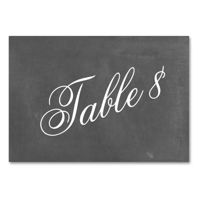 Chalkboard Inspired Wedding Table Number | Zazzle