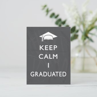 Chalkboard Keep Calm Graduation Thank You Postcard | Zazzle