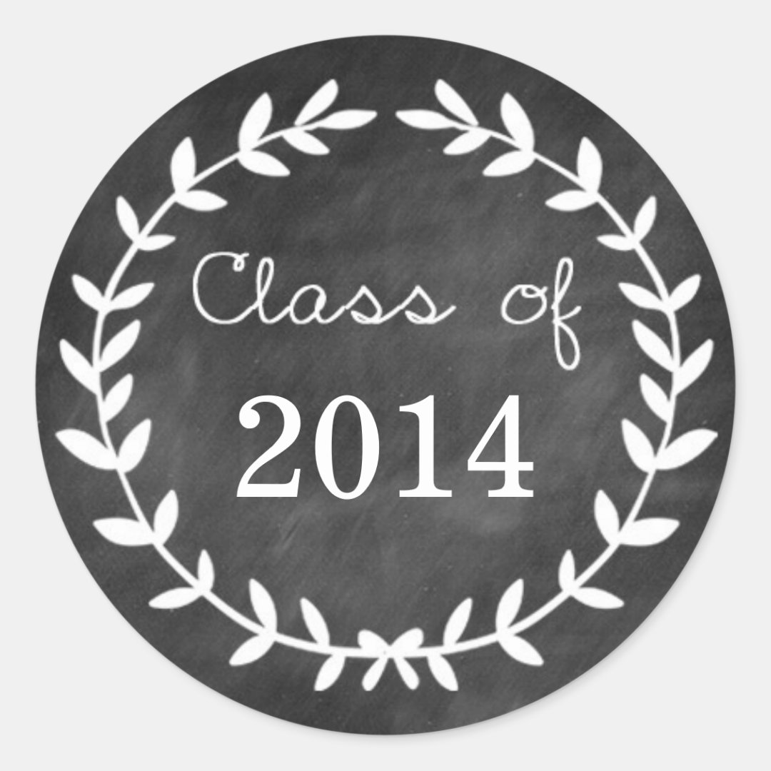 Chalkboard Laurel Graduation Envelope Seal | Zazzle