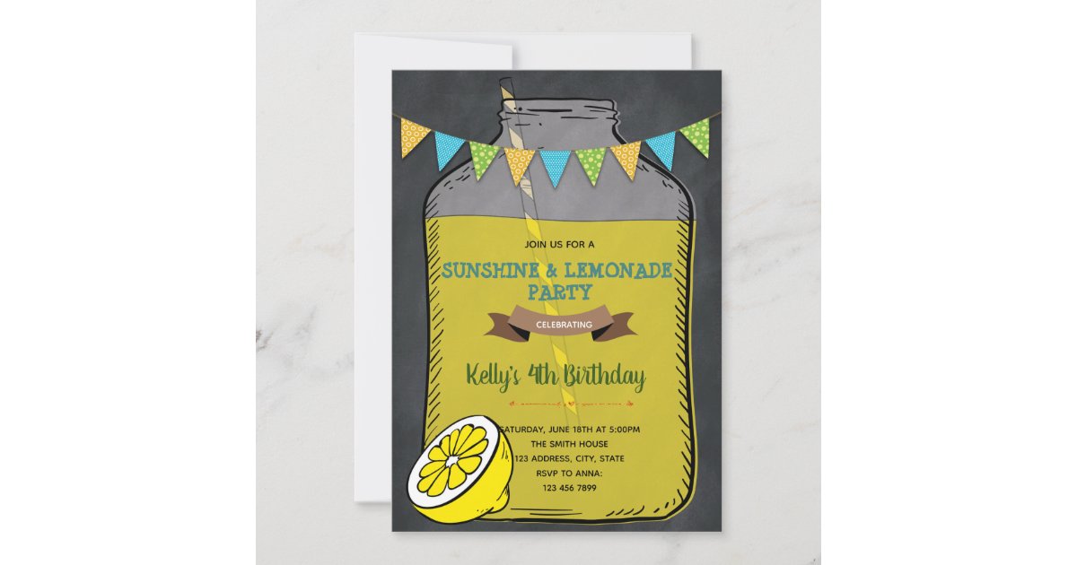 Chalkboard lemonade bbq picnic party invitation | Zazzle
