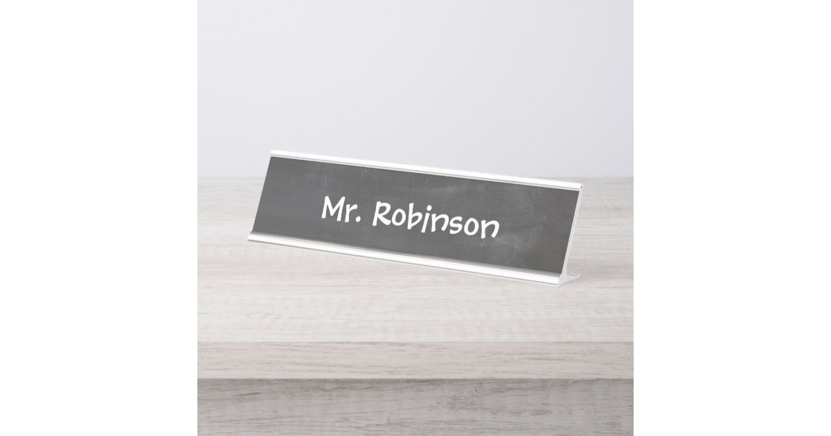 "Chalkboard Look" Name Plate | Zazzle