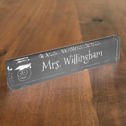Chalkboard Look Teacher's Custom Desk Nameplate | Zazzle