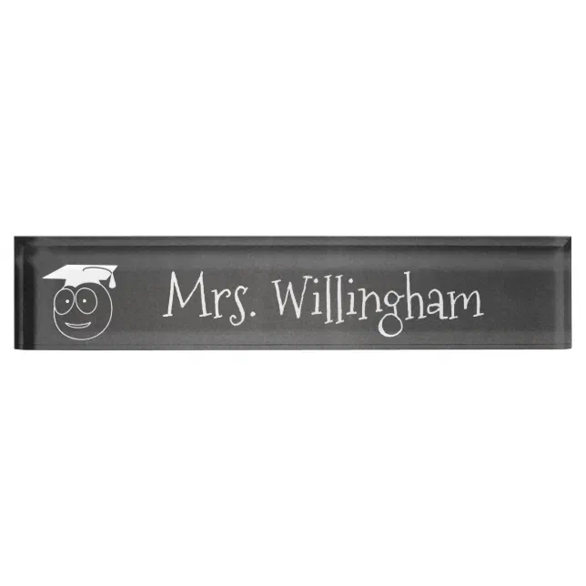 Chalkboard Look Teacher's Custom Desk Nameplate | Zazzle