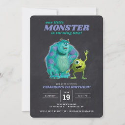 Chalkboard Monsters Inc. 1st Birthday Invitation | Zazzle