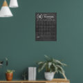Chalkboard Monthly Family Monogram Calendar Poster | Zazzle