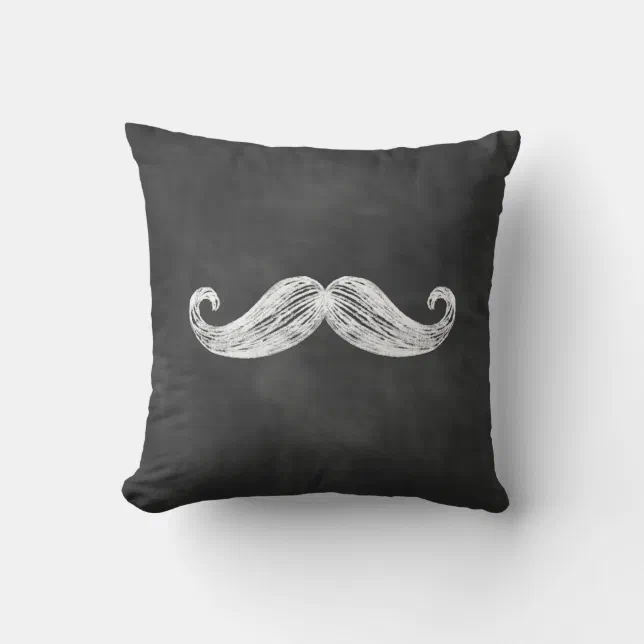 Chalkboard Mustache Pillow | Zazzle