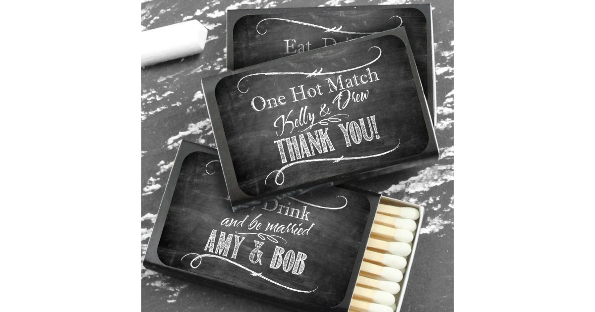 Chalkboard Personalize Black Matchboxes | Zazzle