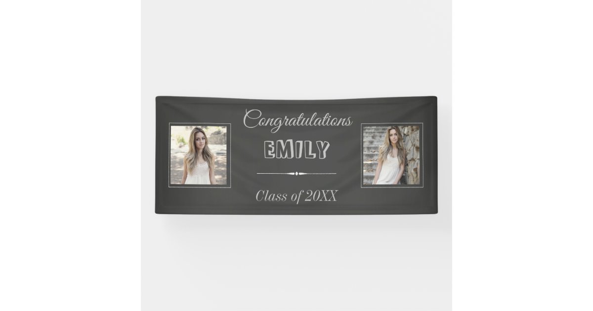 Chalkboard Photo Graduation Banner | Zazzle
